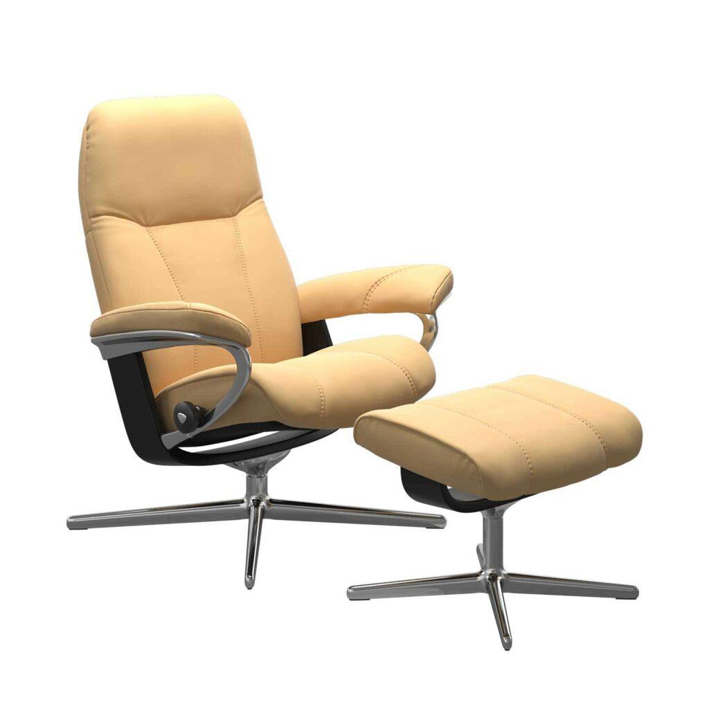 Stressless Sessel CONSUL Cross mit Hocker – Leder Batick - Stressless ...